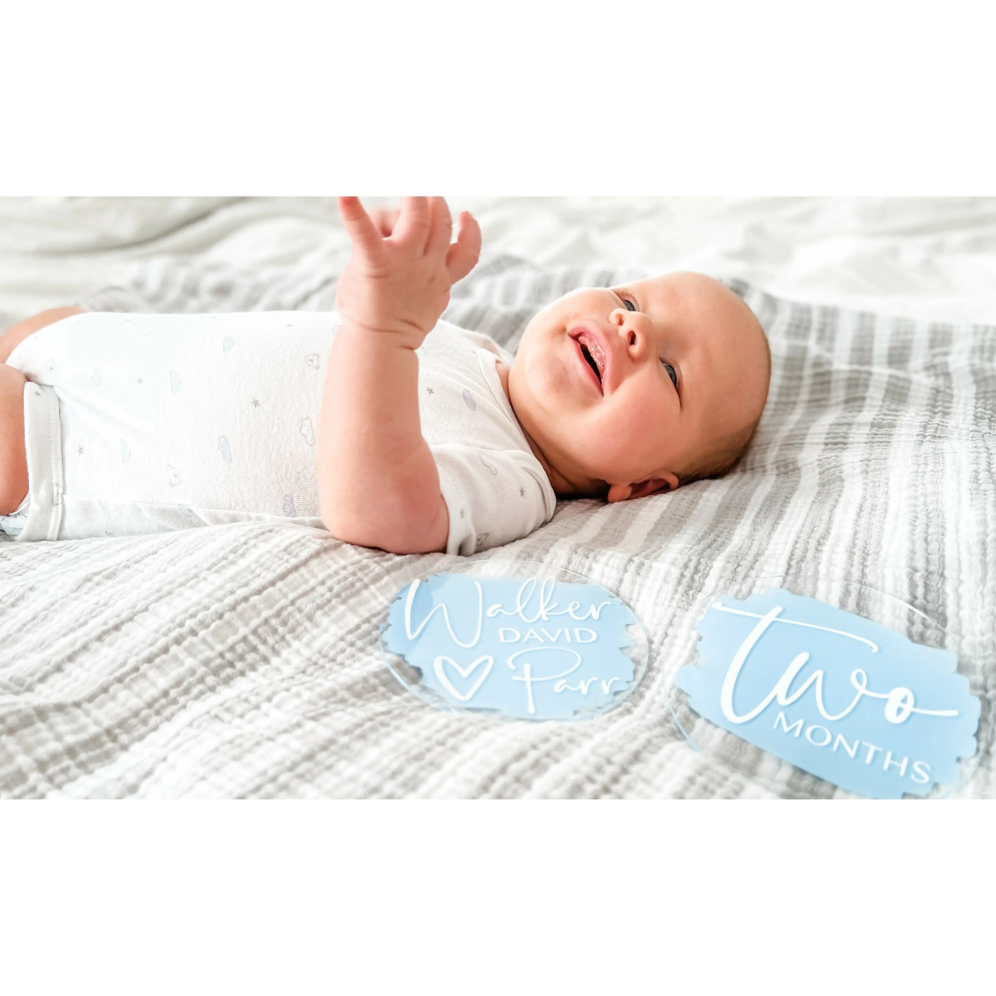Acrylic Baby Milestone Discs - Monthly Birth Announcement Rounds