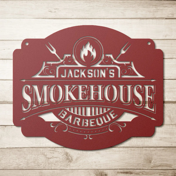 Barbeque Smokehouse Metal Sign - Personalized | Amazing Faith Designs